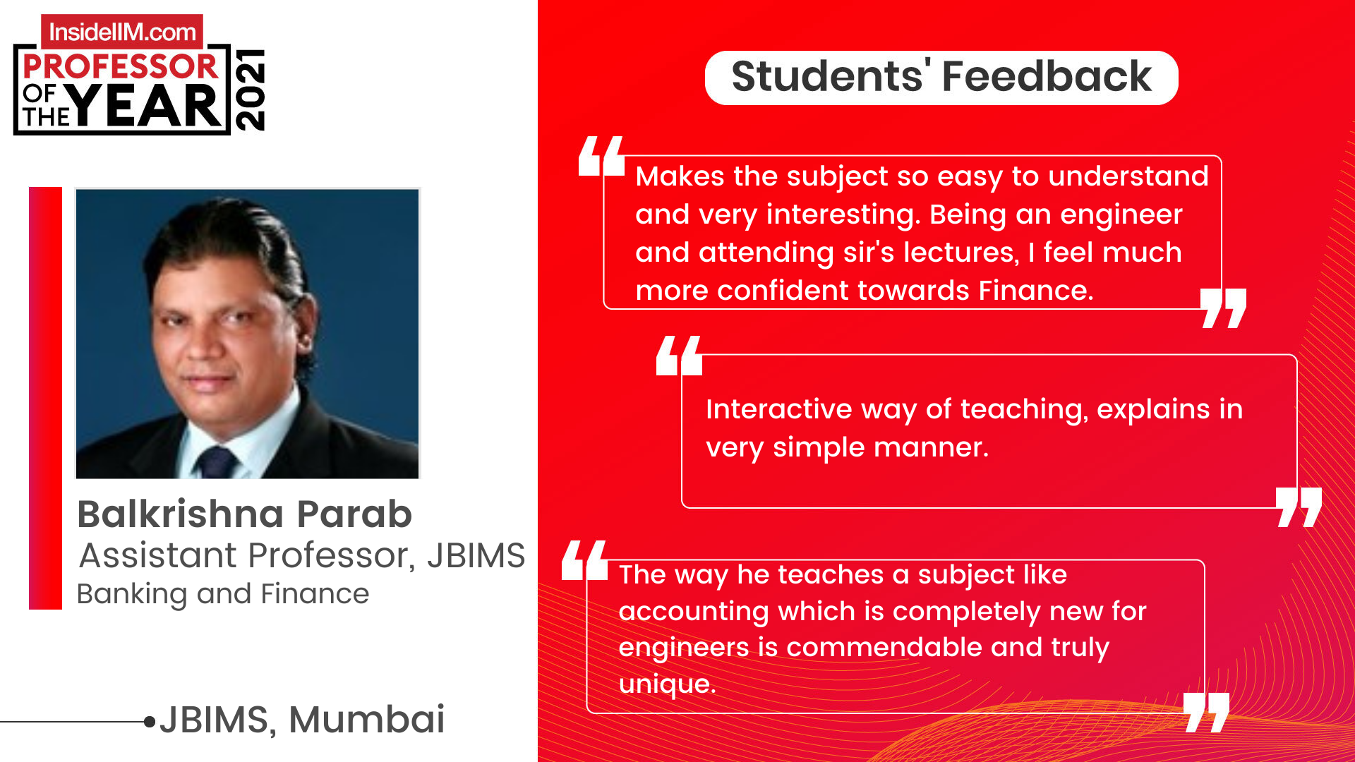 Meet The JBIMS Professor Who Made Accounting The Favorite Subject Of ...