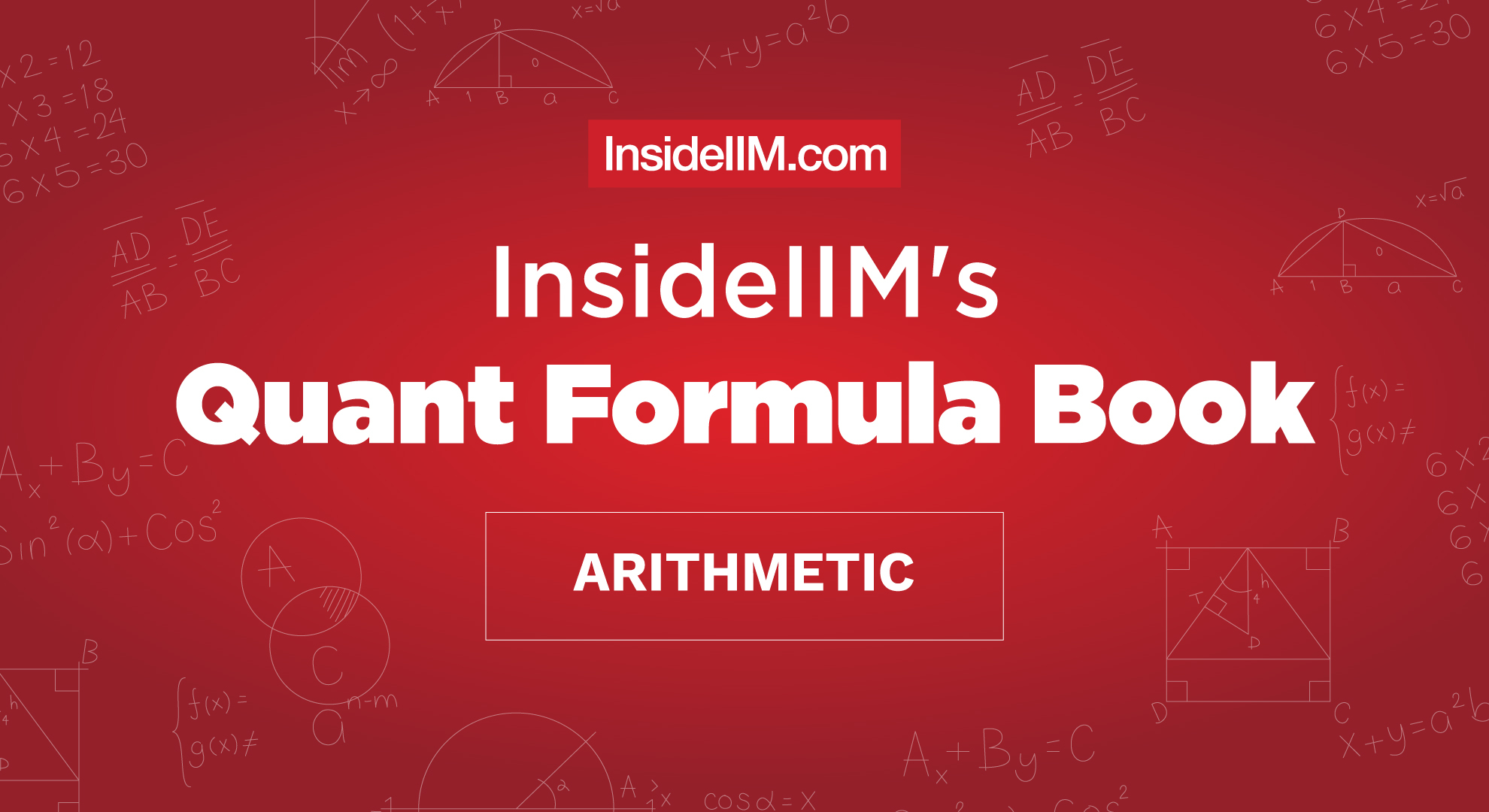 Arithmetic Formula Book For CAT, XAT, IIFT, SNAP, NMAT And More - InsideIIM