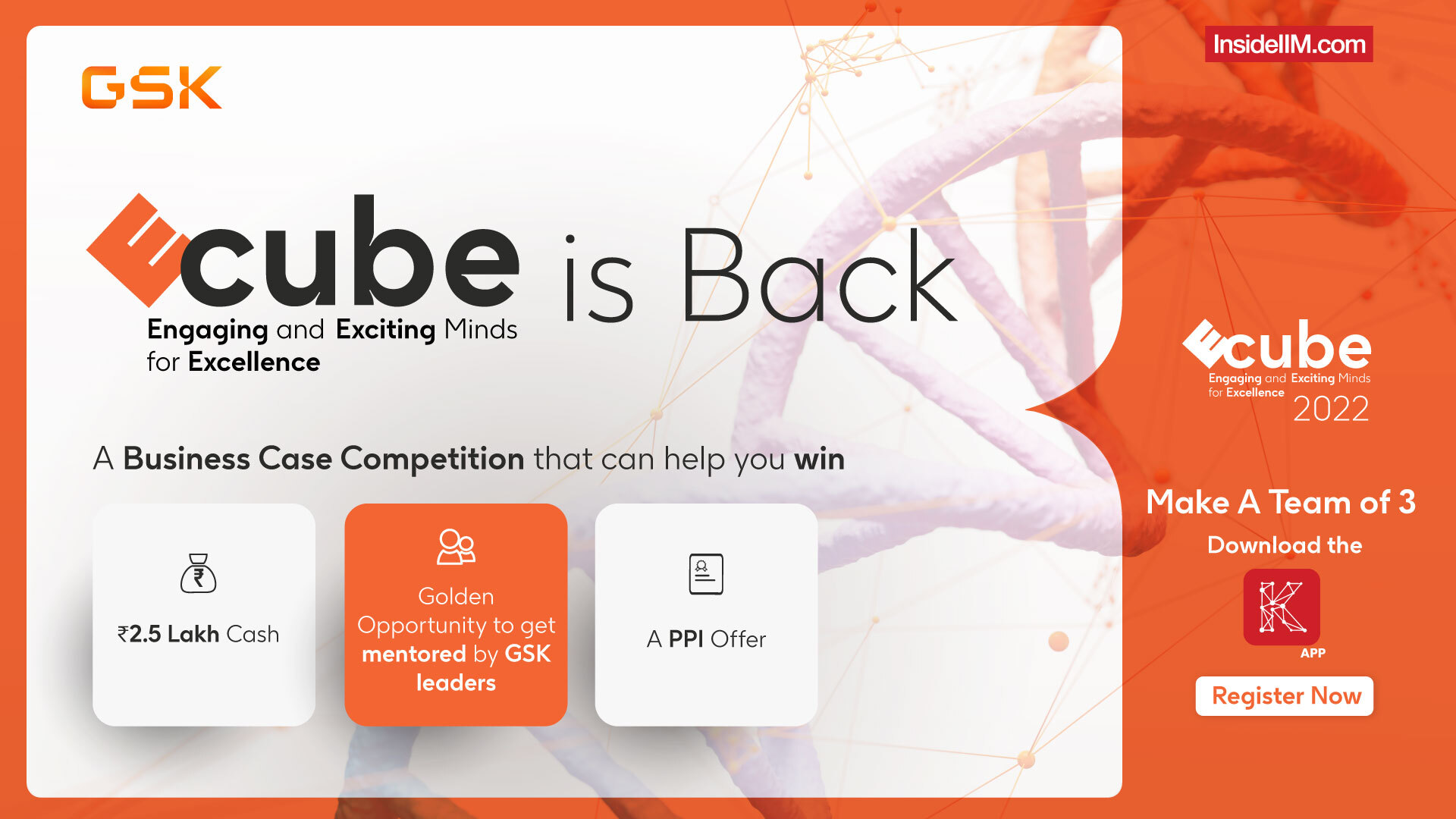 GSK ECube 2022 Is Back With a Cash Prize of Rs. 2.5 Lakh and PPI - InsideIIM