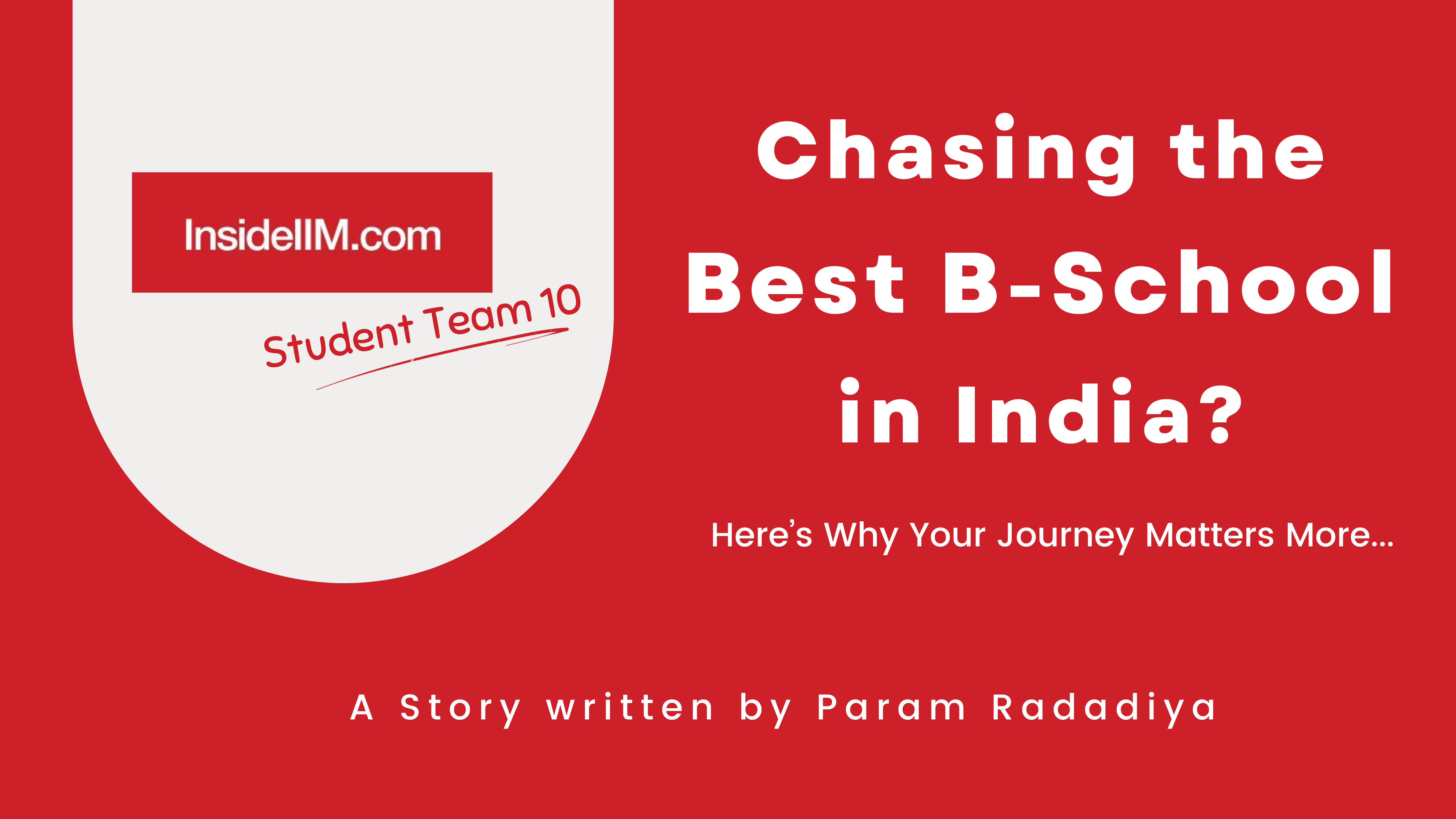 Chasing The Best B-School In India? | Param Radadiya - InsideIIM
